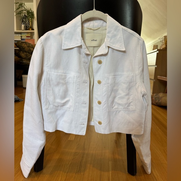Wilfred | Tops | Wilfred Cruiselinen Little Cropped Jacket White | Poshmark